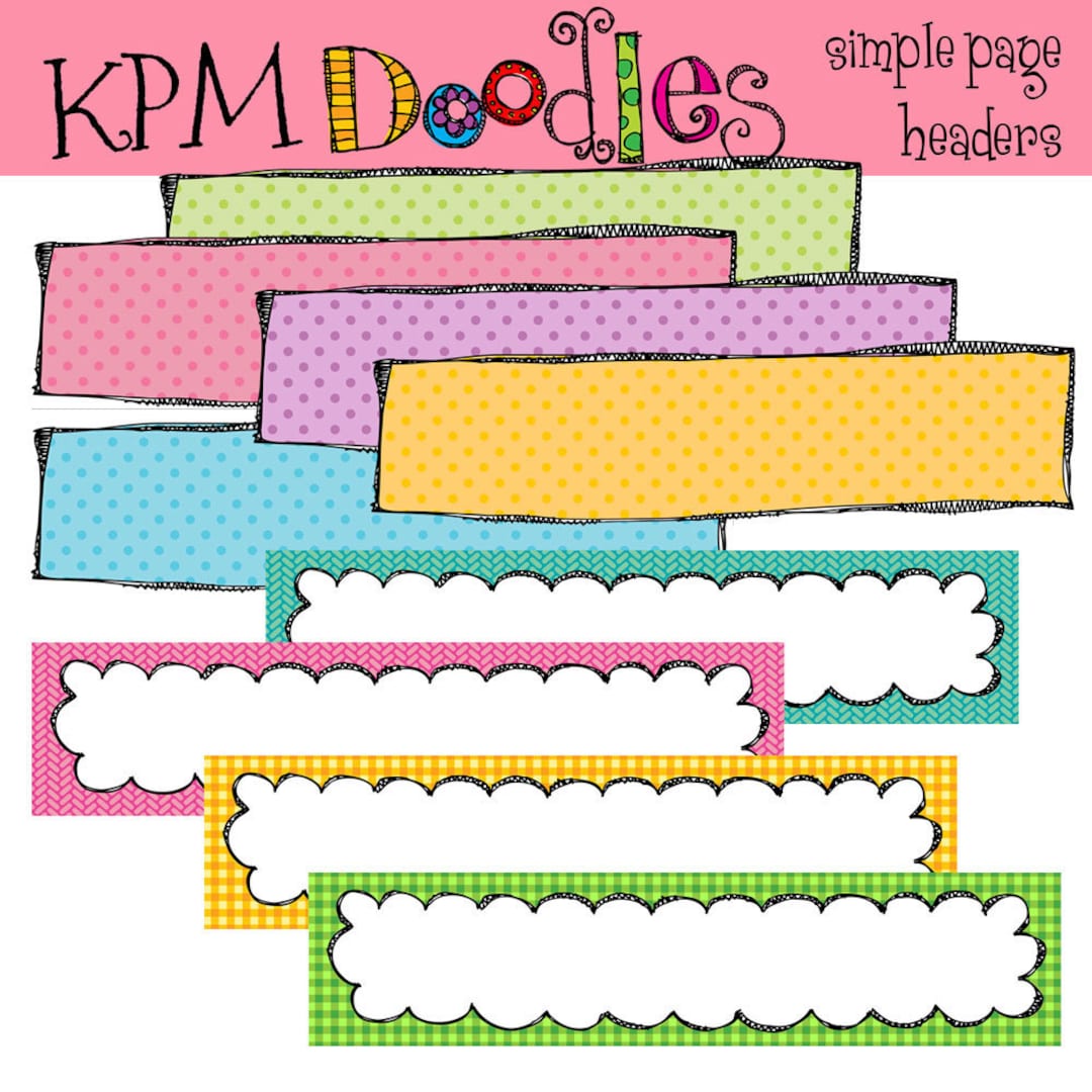 KPM Simple Page Headers Digital Clipart - Etsy