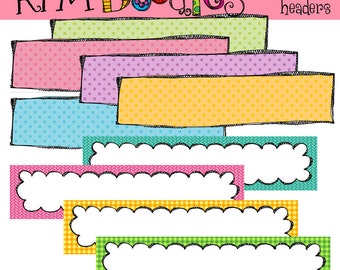 KPM Crayons and Pencil Page Headers Digital Clipart | Etsy