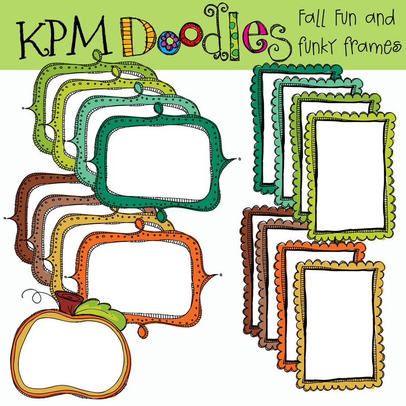KPM Fall Fun and Funky Frames Digital Clip Art - Etsy