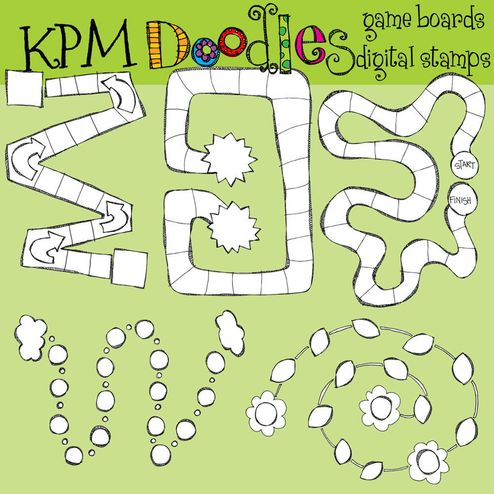 Game Boards Digital Black Line Stamps - Etsy