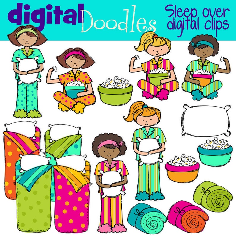 KPM Sleep Over Slumber Party Digital Clip Art - Etsy