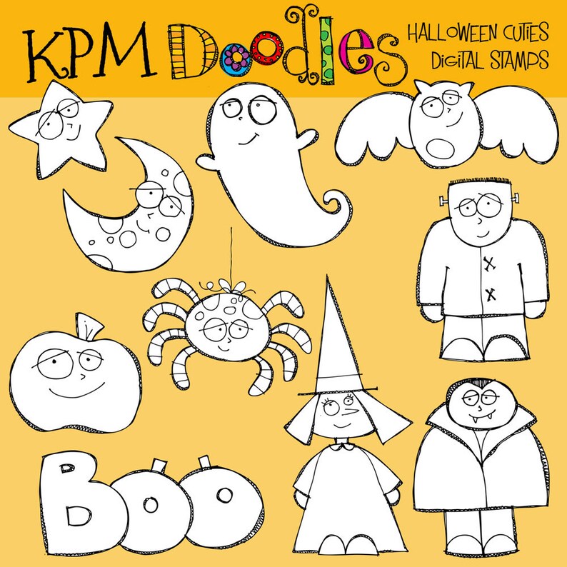 INSTANT DOWNLOAD Halloween Cuties Digital Stamps - Etsy