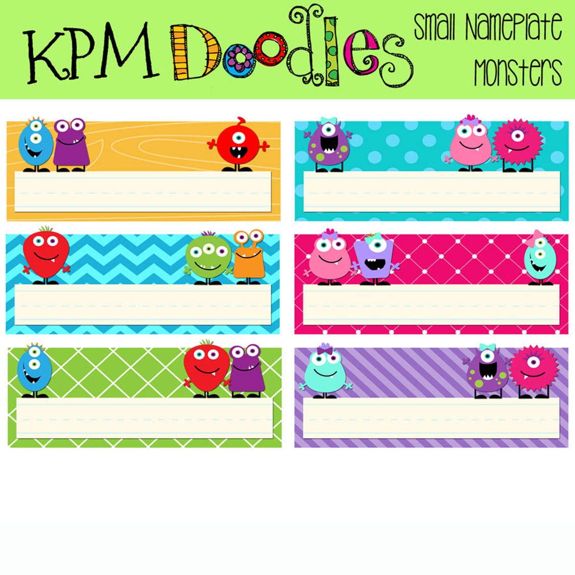 KPM Small Name Card Printables Monsters - Etsy