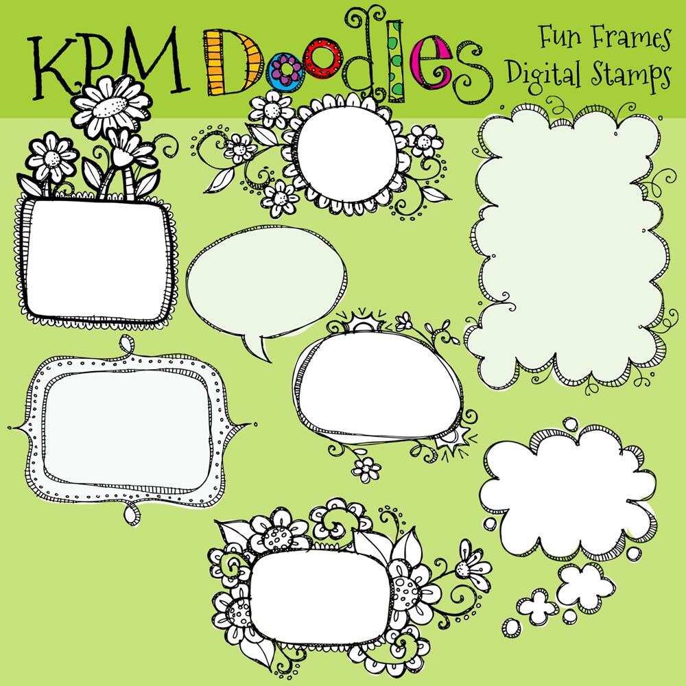 KPM Floral Frames Digital Clipart and Stamps COMBO - Etsy