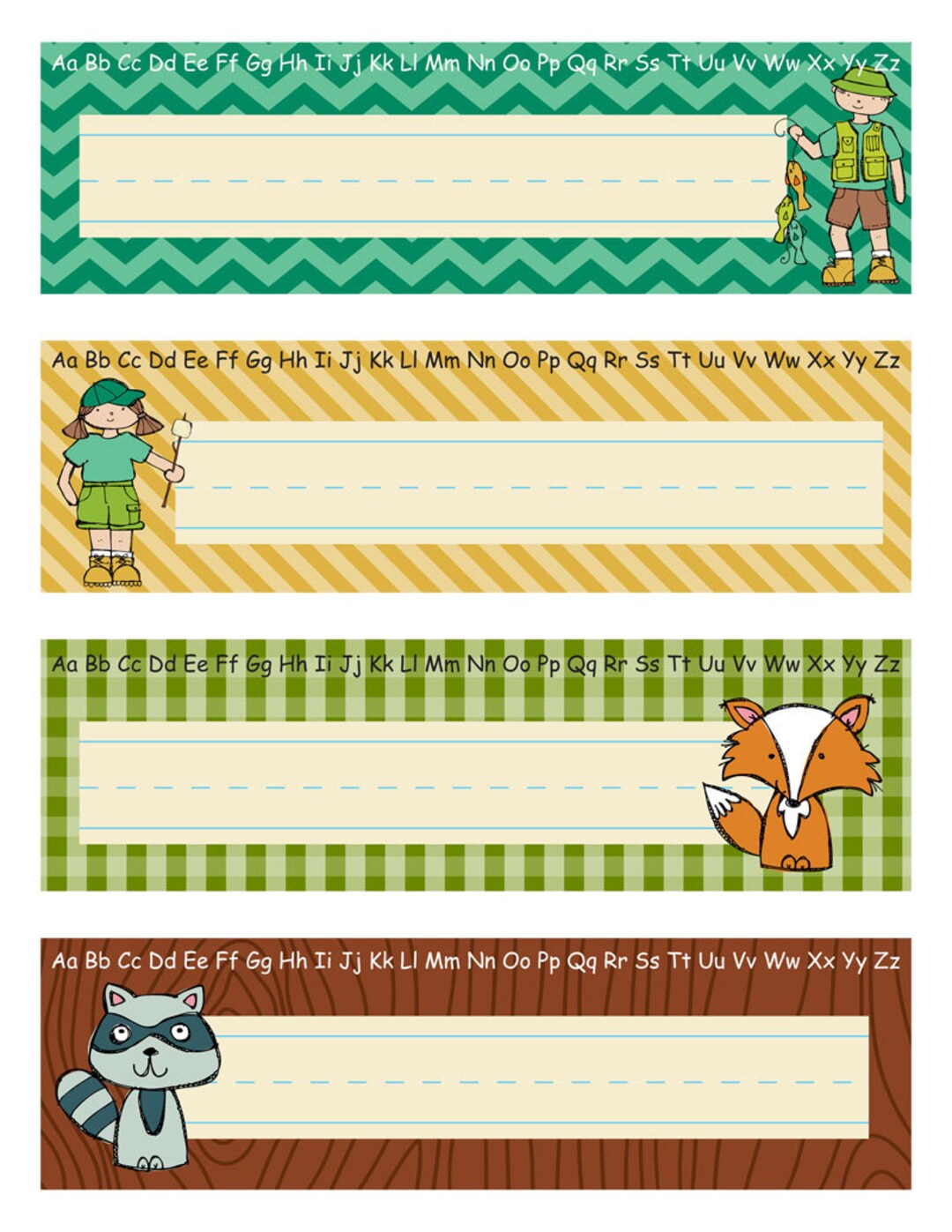 KPM Name Card Printables Happy Campers - Etsy