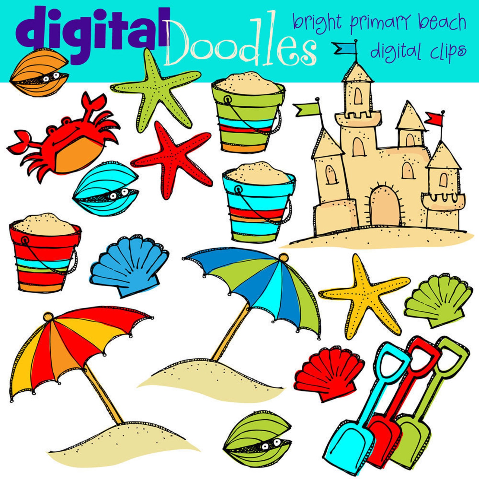 KPM Bright Beach Digital Clip Art COMBO - Etsy Canada