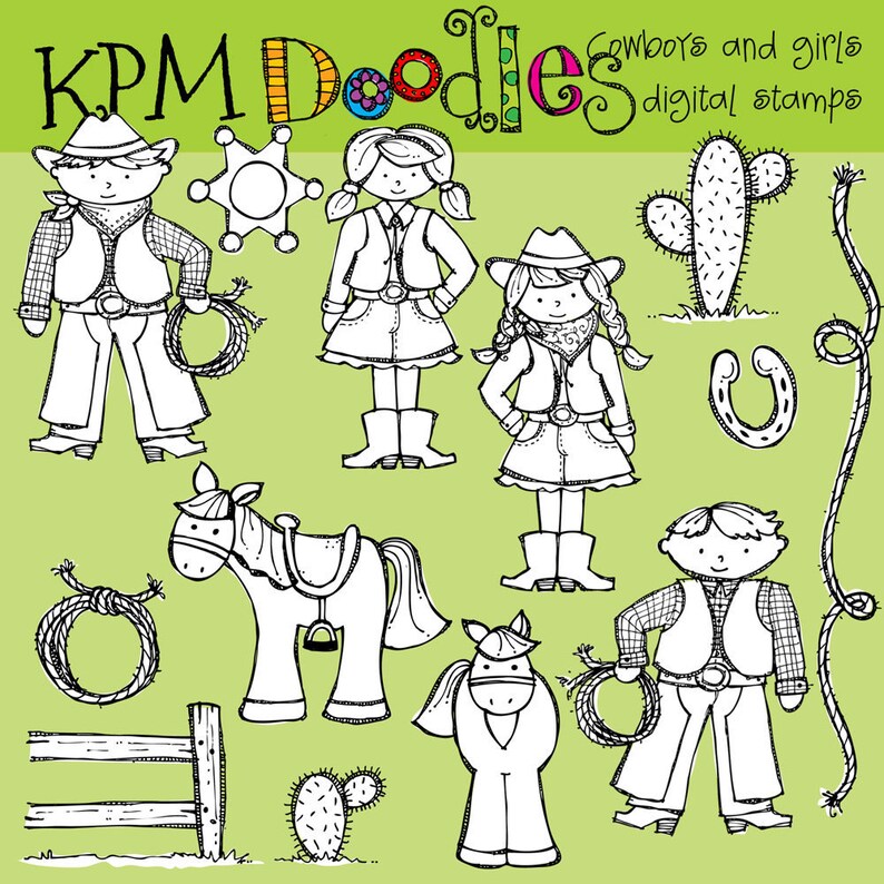 KPM Cowboys Digital Clipart Combo - Etsy