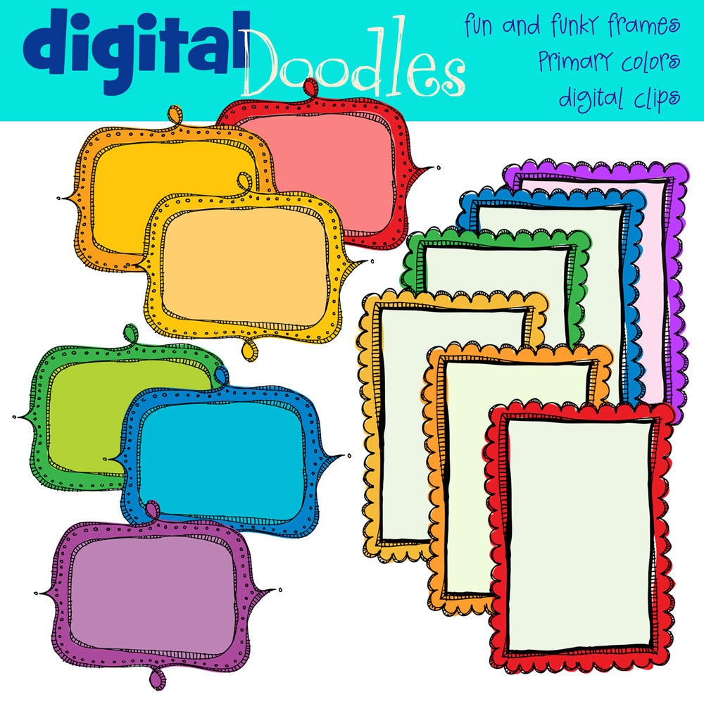 KPM Primary Funky Frames Clip Art - Etsy