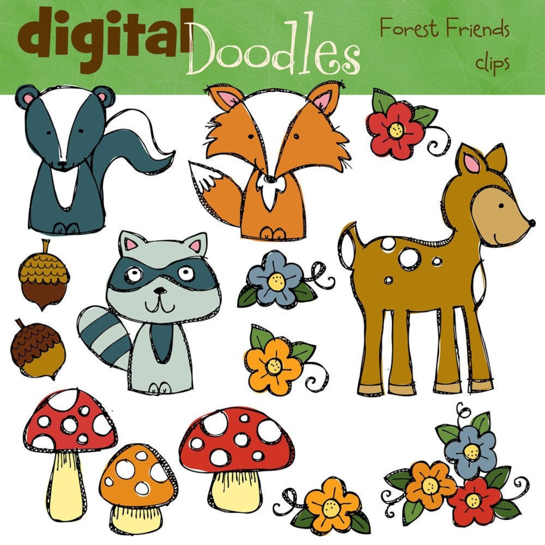 KPM Forest Friends Digital Clip Art - Etsy