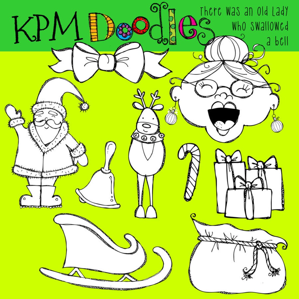 KPM Old Lady Who Swallowed a Bell Digital Clipart COMBO - Etsy