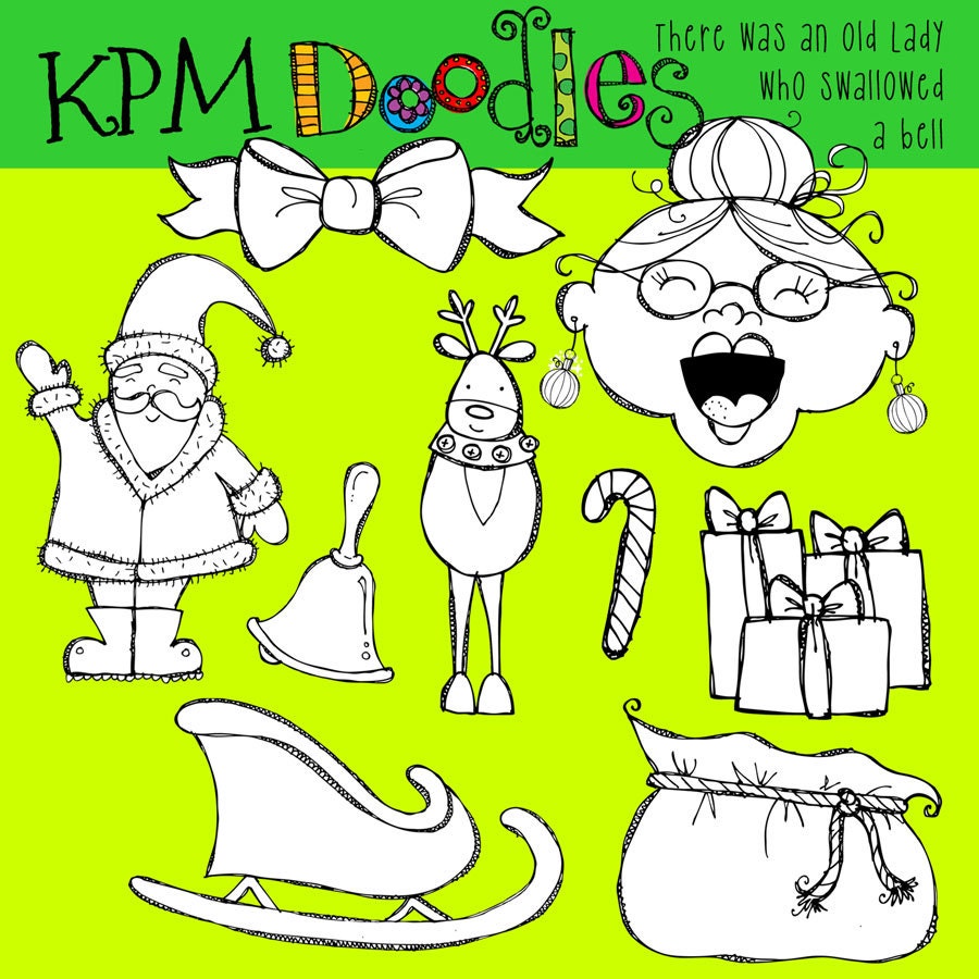 KPM Old Lady Who Swallowed a Bell Digital Clipart COMBO - Etsy