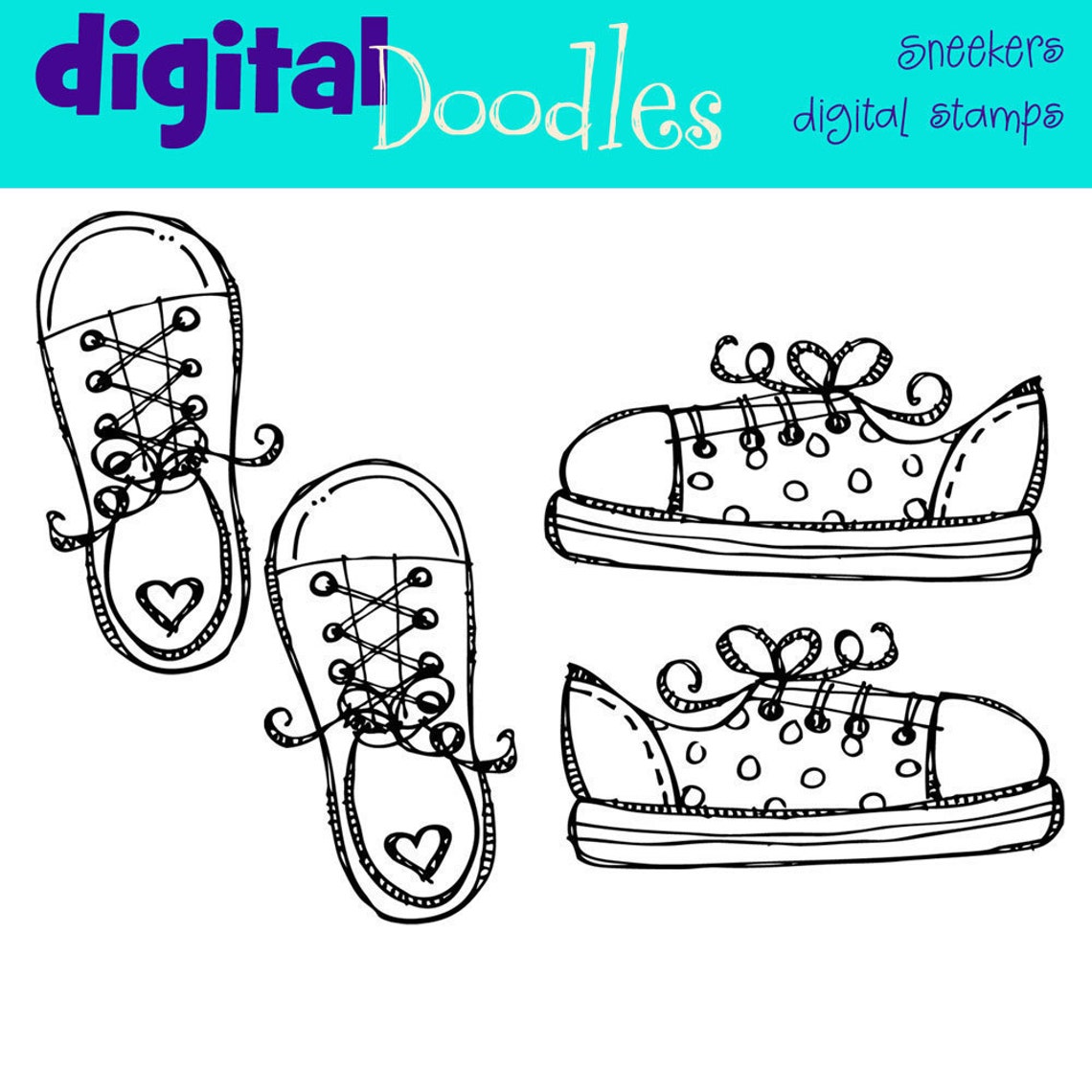 KPM Sneekers Digital Stamps - Etsy
