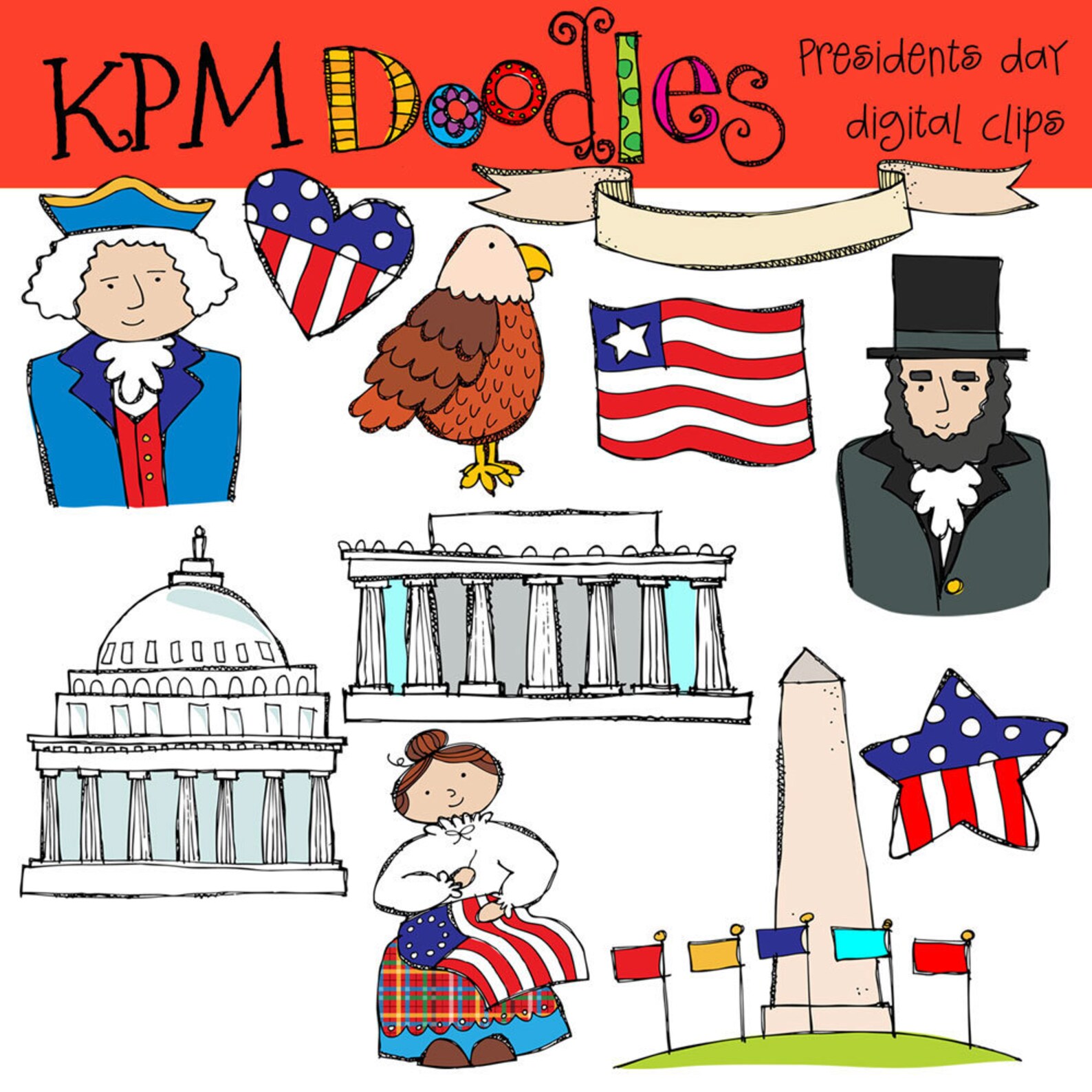 KPM Presidents Day Digital Clip Art - Etsy