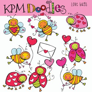 KPM Love Bugs Digital Clip Art Combo - Etsy