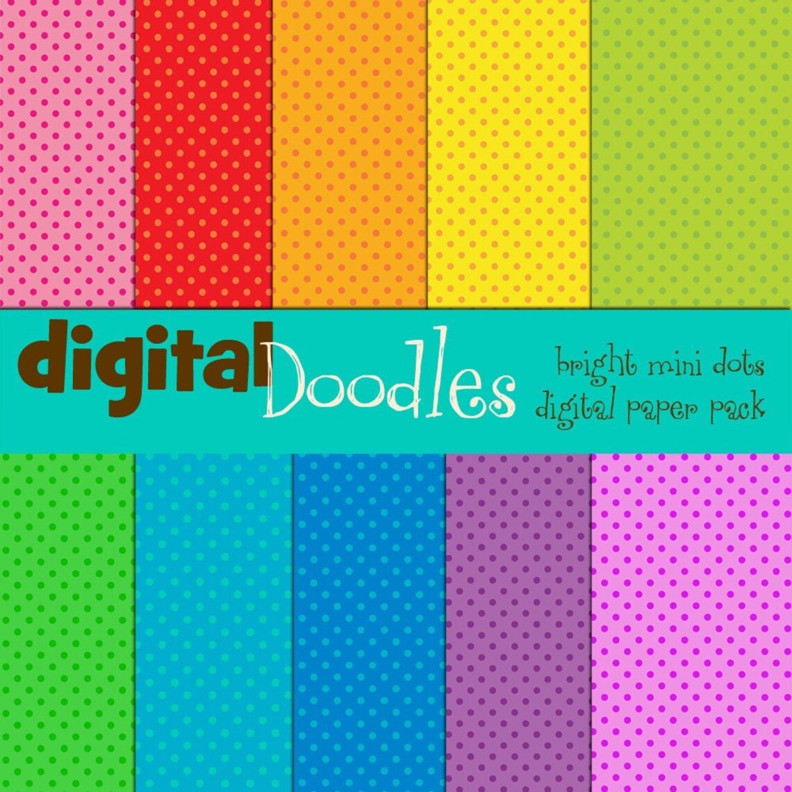 KPM Mini Dots Brights Digital Paper Pack - Etsy