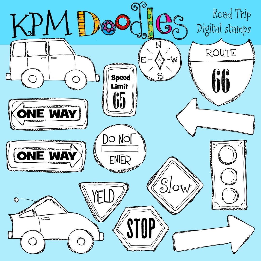 KPM Road Trip Digital Stamps - Etsy