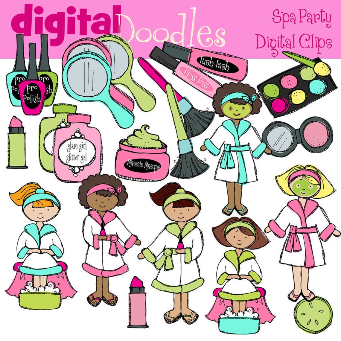 KPM Spa Party Digital Clipart - Etsy