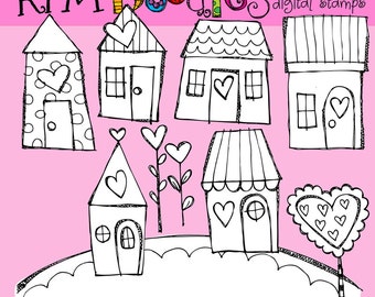 KPM Graduation Kids Digital Black Line Stamps | Etsy