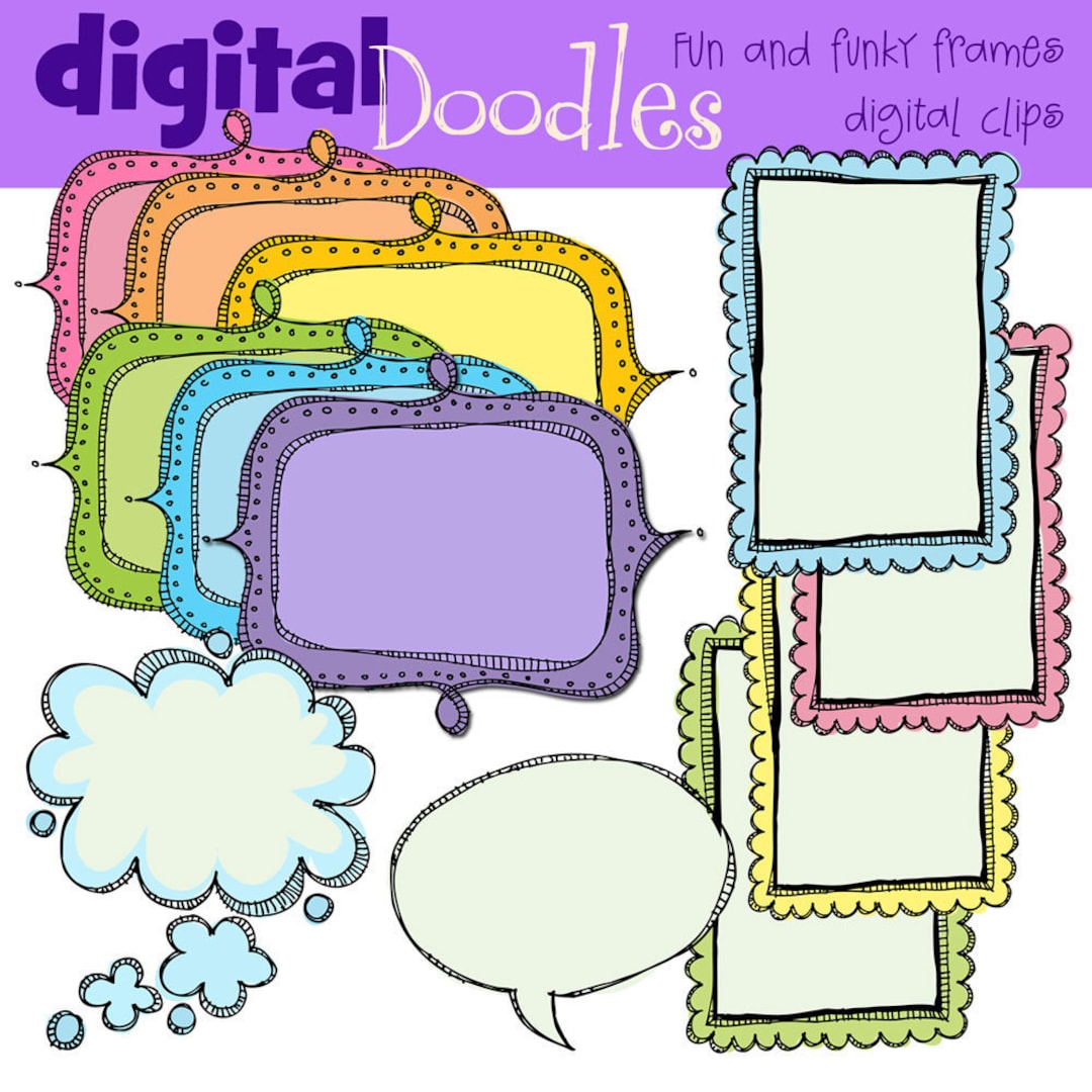 KPM Fun and Funky Frames Digital Clipart - Etsy