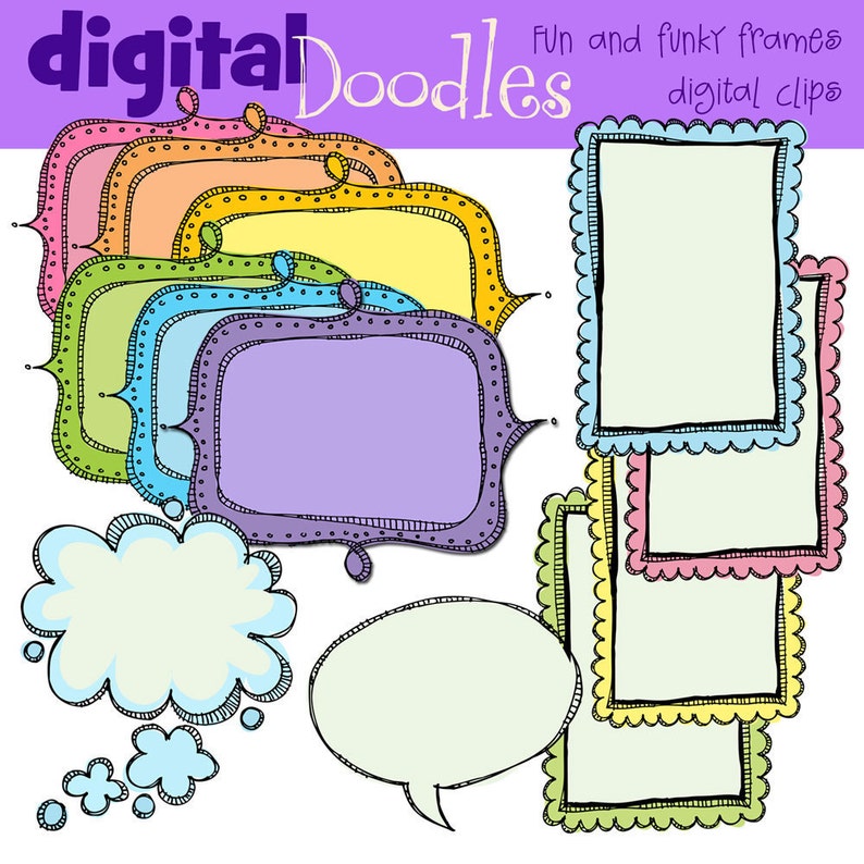 KPM Fun and Funky Frames Digital Clipart - Etsy