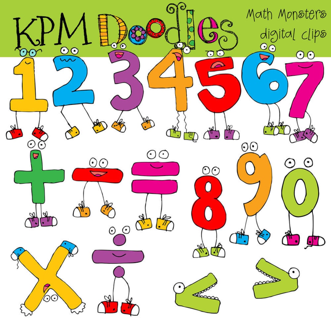 Math Monsters Digital Clip Art - Etsy