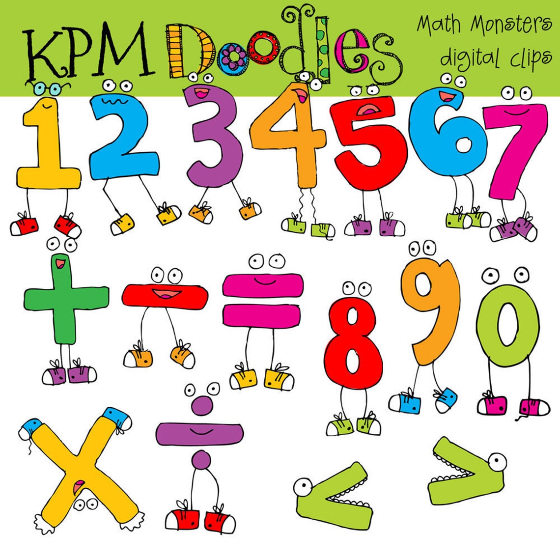 Math Monsters Digital Clip Art - Etsy