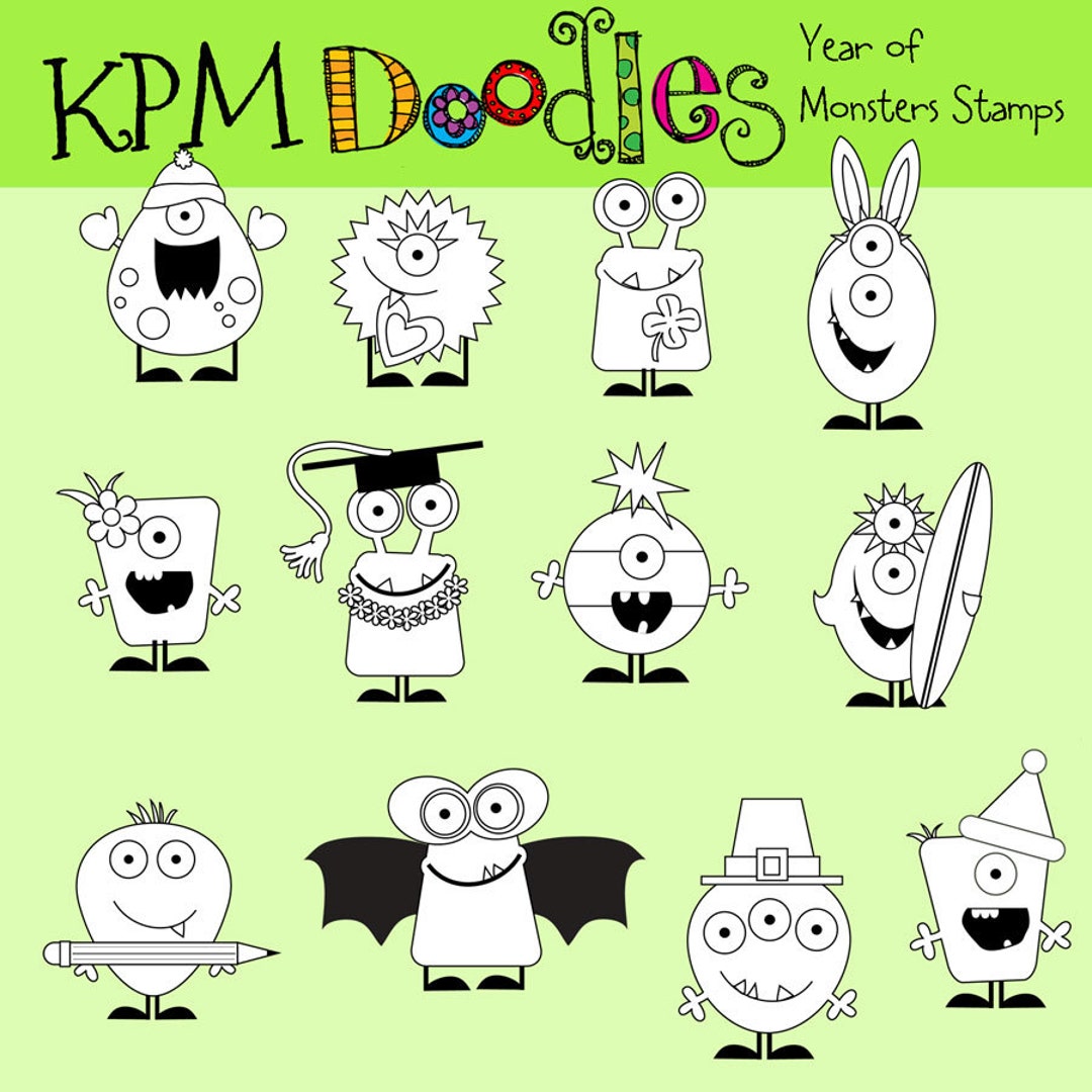 KPM A Year of Monsters Stamps - Etsy