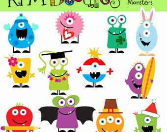 KPM A Year of Monsters Stamps | Etsy