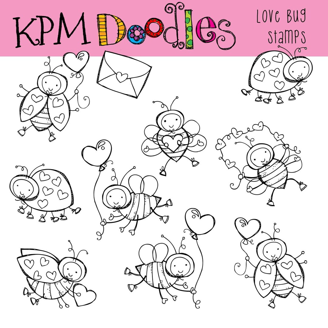 KPM Love Bugs Digital Clip Art Stamps - Etsy