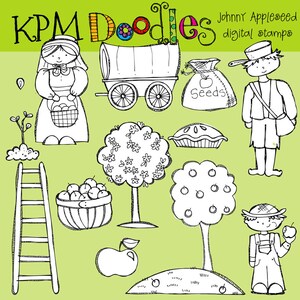 KPM Johnny Appleseed Digital Clipart COMBO - Etsy