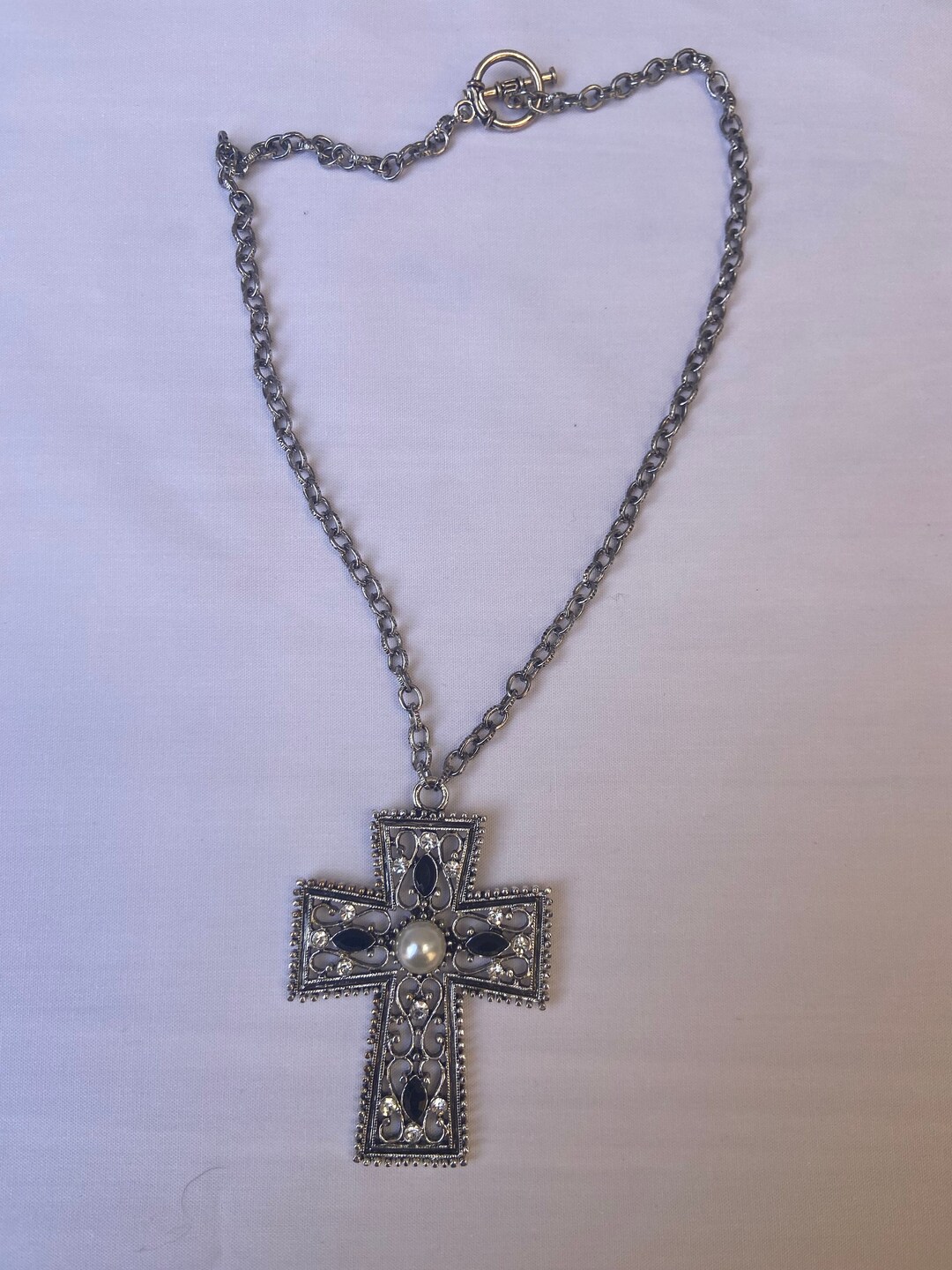 Filigree Cross Necklace With Matching Earrings - Etsy