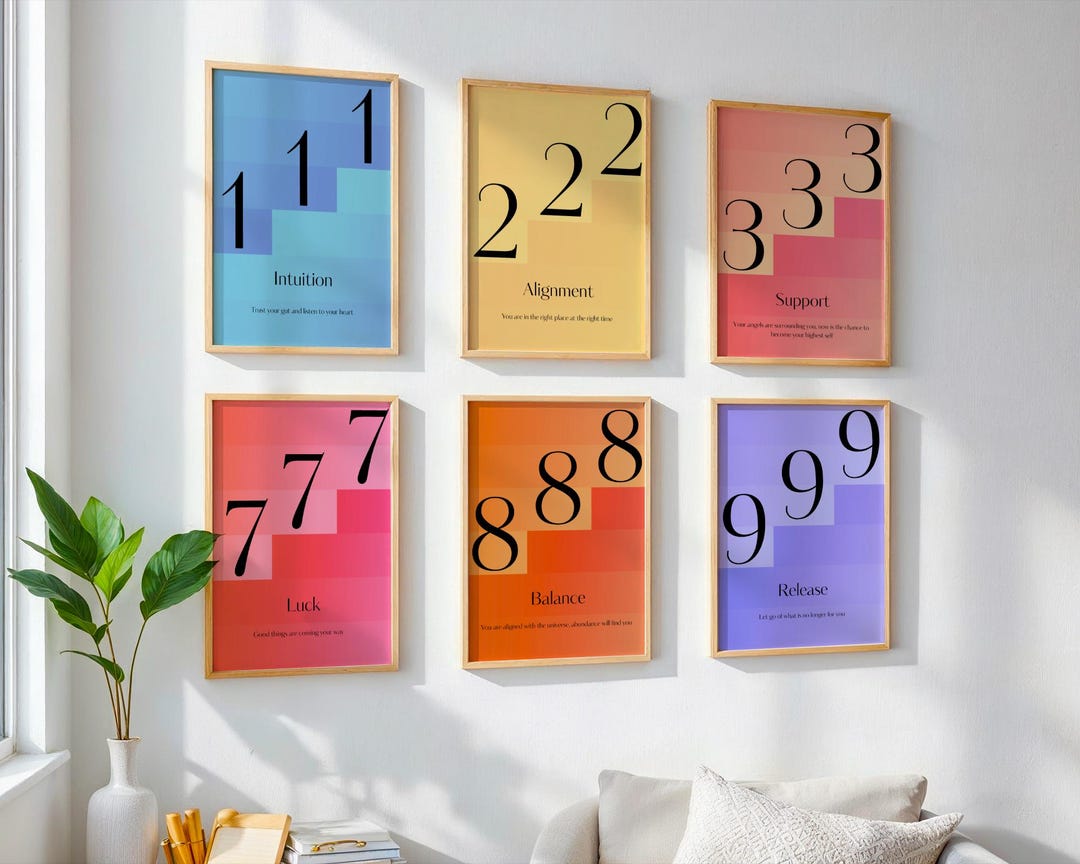 Angel Numbers Wall Art Set Printable | 111-999 | Manifestation and ...
