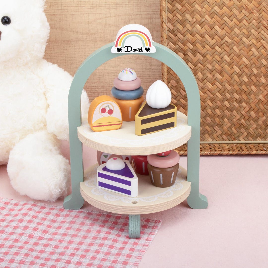 Personalized Wooden Dessert Play Set: Montessori Pretend Play Toy ...