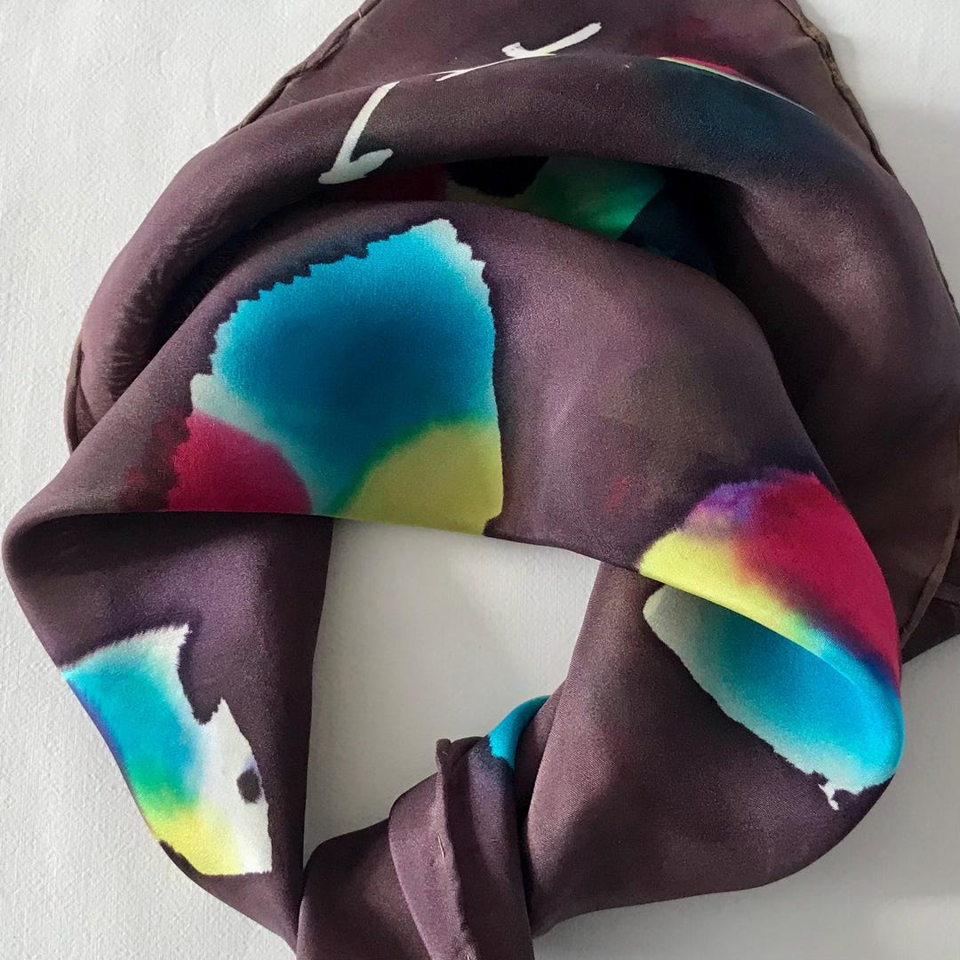 YELLOW TANG Silk Scarf - Etsy