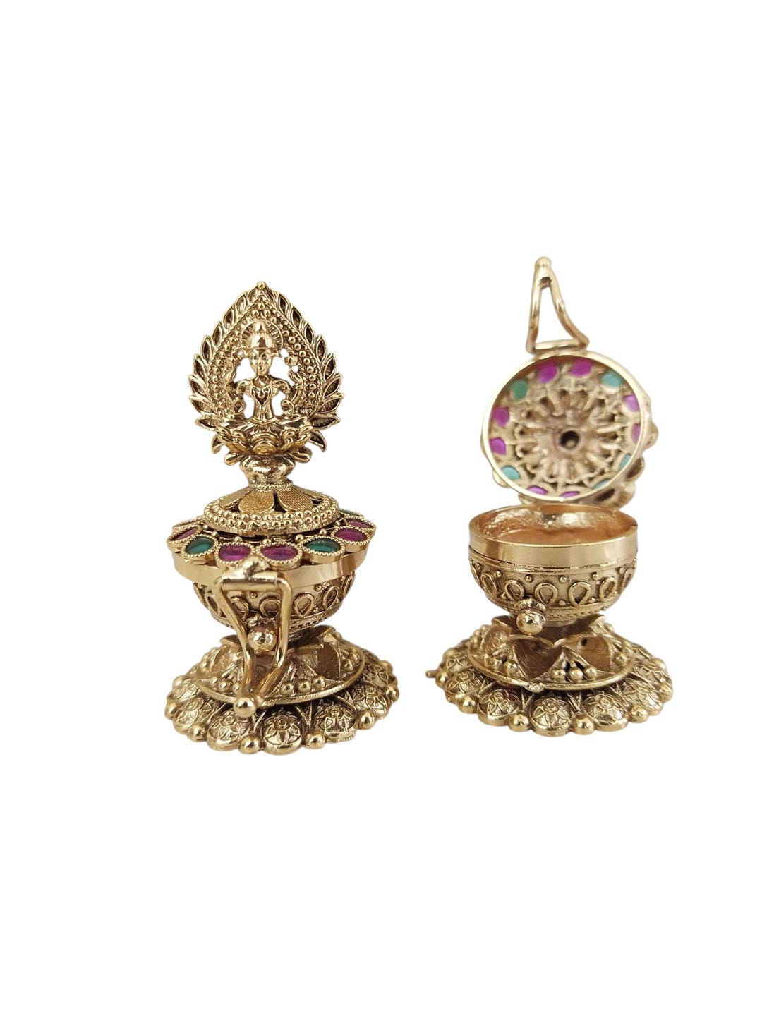 Handmade Gold Plated Lakshmi Sindoor Box | Indian Wedding Kumkum Box ...