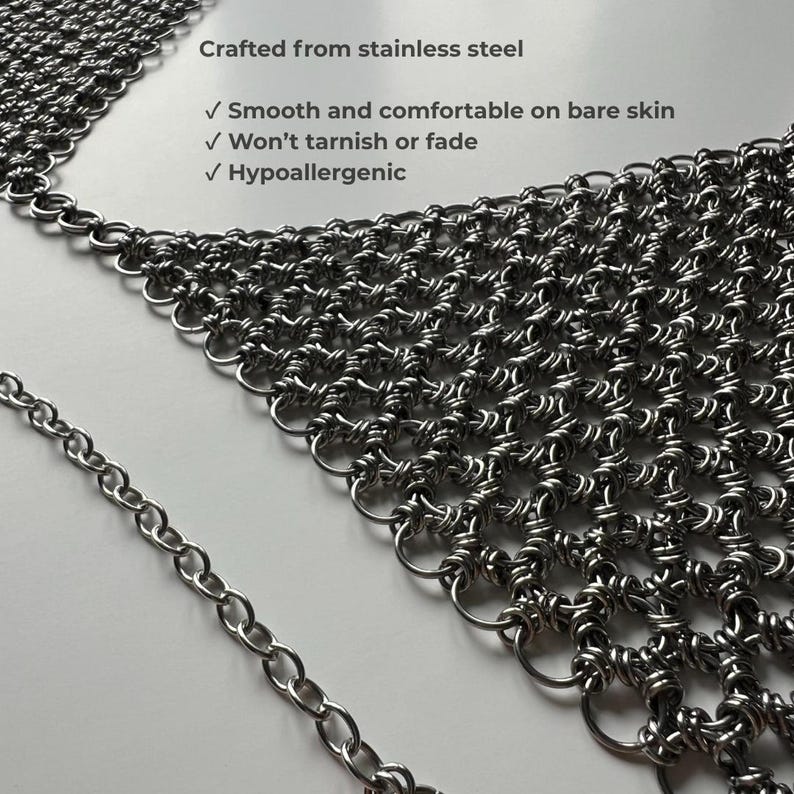 Chainmail Lingerie Set: Chainmail Top & Thong in Stainless Steel for ...