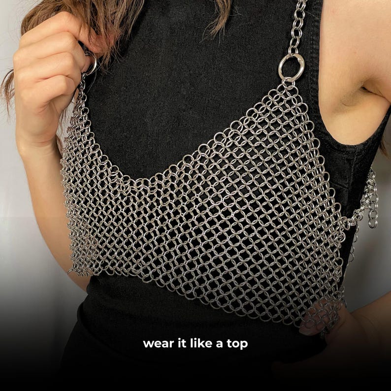 Modular Chainmail Top: Halter Top in Stainless Steel for Festival ...