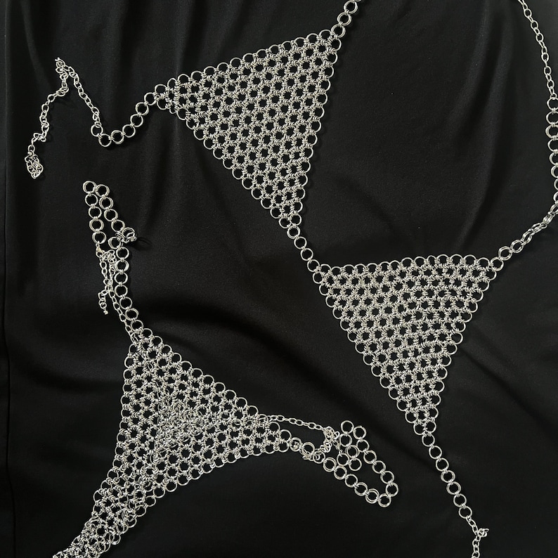 Chainmail Lingerie Set: Chainmail Top & Thong in Stainless Steel for ...