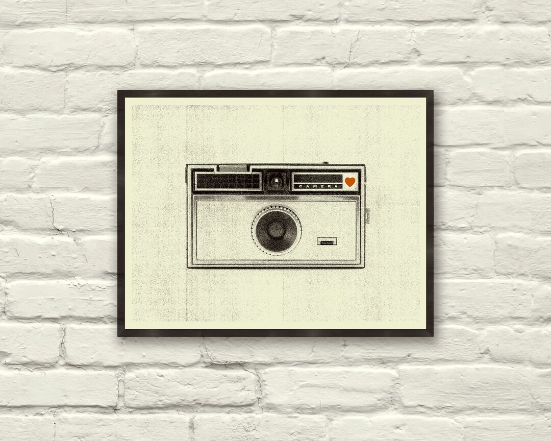 VINTAGE CAMERA LOVE - Art Print, Poster, Heart, Music, Nursery ...