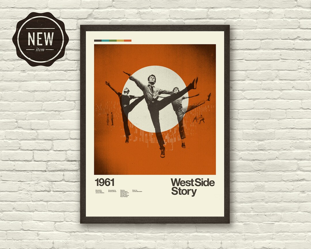 WEST SIDE STORY Inspired Art Print Poster - 18 X 24 Lithograph, Mid ...