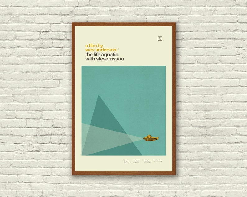 WES ANDERSON Inspired Posters, Art Print Movie Poster Series ...