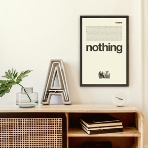 SEINFELD Inspired Poster, Nothing, Art Print - Minimalist, Helvetica ...