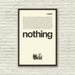 SEINFELD Inspired Poster, Nothing, Art Print - Minimalist, Helvetica ...