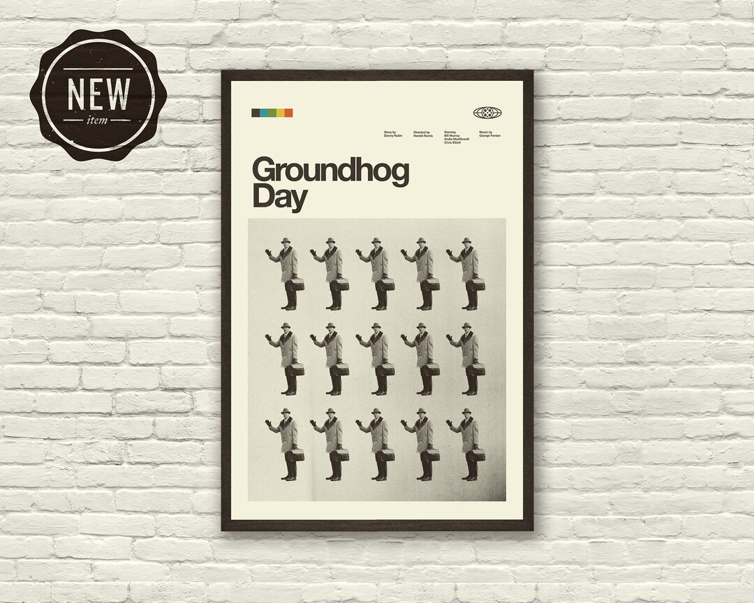 GROUNDHOG DAY Inspired Poster - Minimalist, Mid-century Modern ...