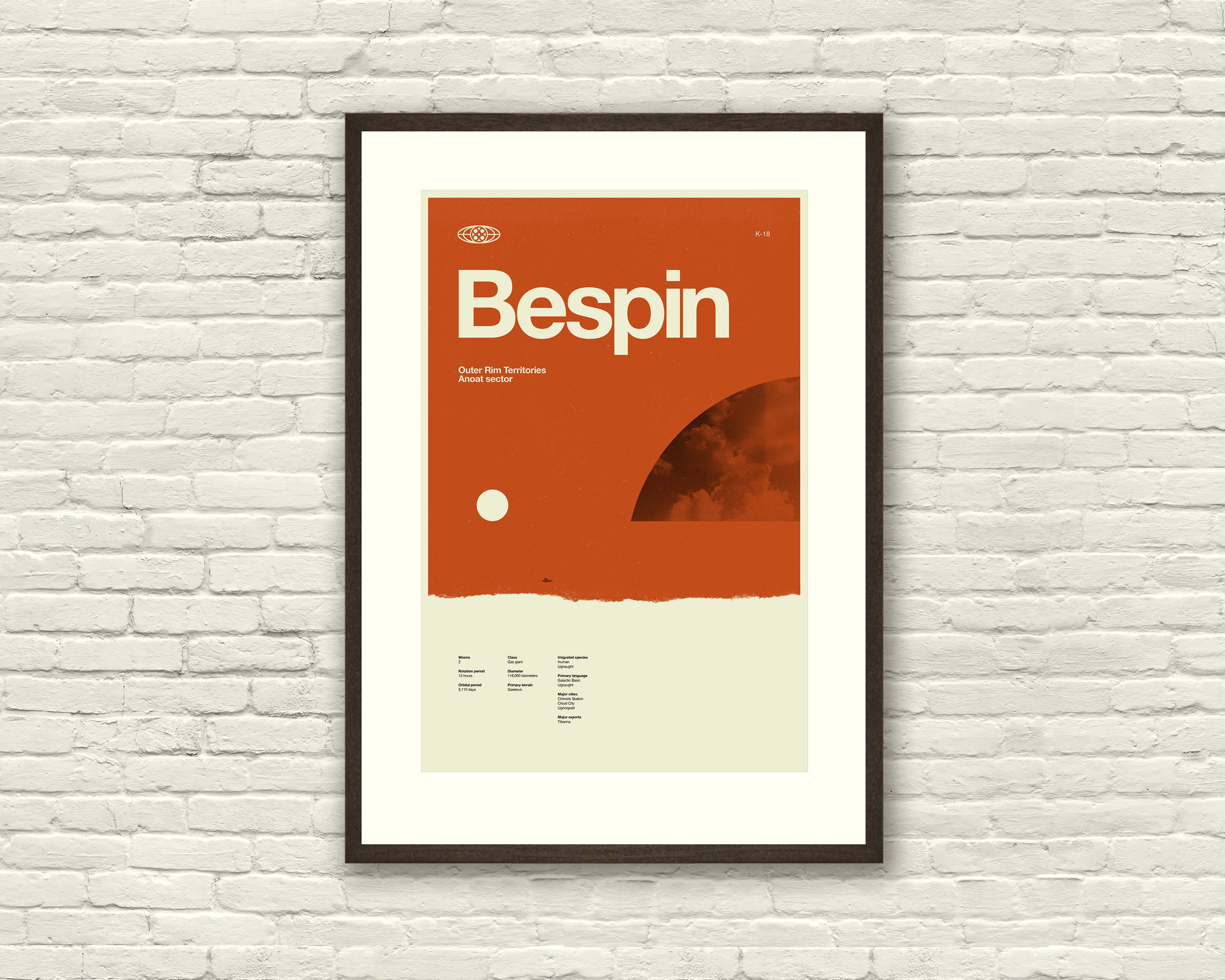 STAR WARS PLANETS Inspired Movie Poster Art Print Series - Minimalist ...