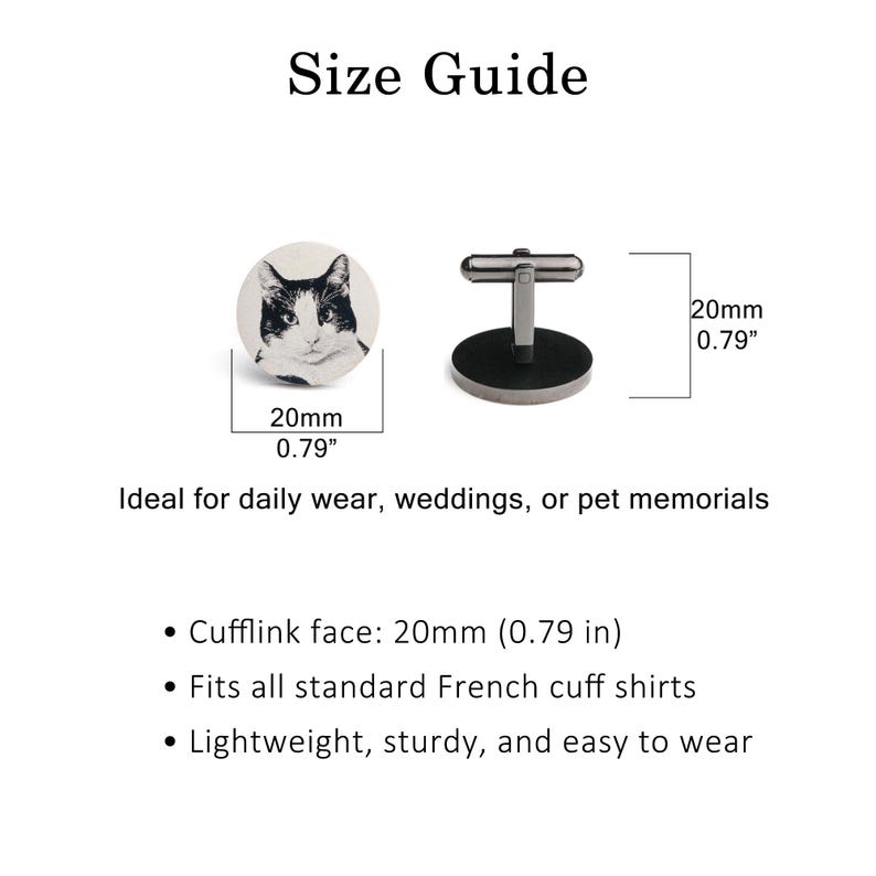 Custom Pet Portrait Cufflinks – Personalized Pet Photo Cufflinks,pet ...