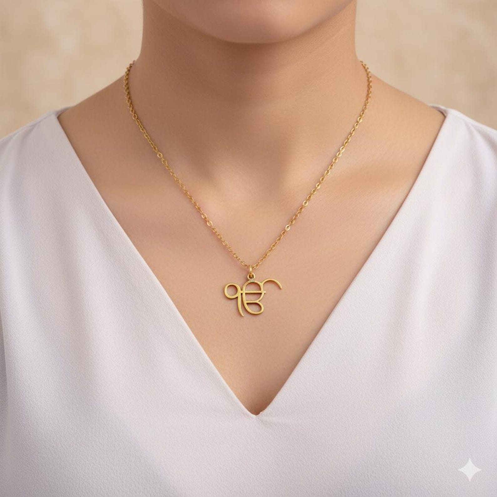 Ek Onkar Symbol Brass Necklace, Spiritual Pendant, Sikh Jewellery ...