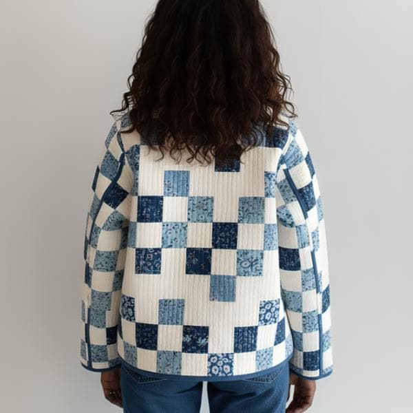 Patchwork Jacket Sewing Pattern PDF – Quilted Floral Coat Pattern ...