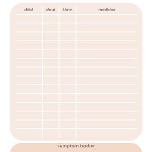 Printable Medicine Tracker for Kids | Daily Medication & Symptom Log ...