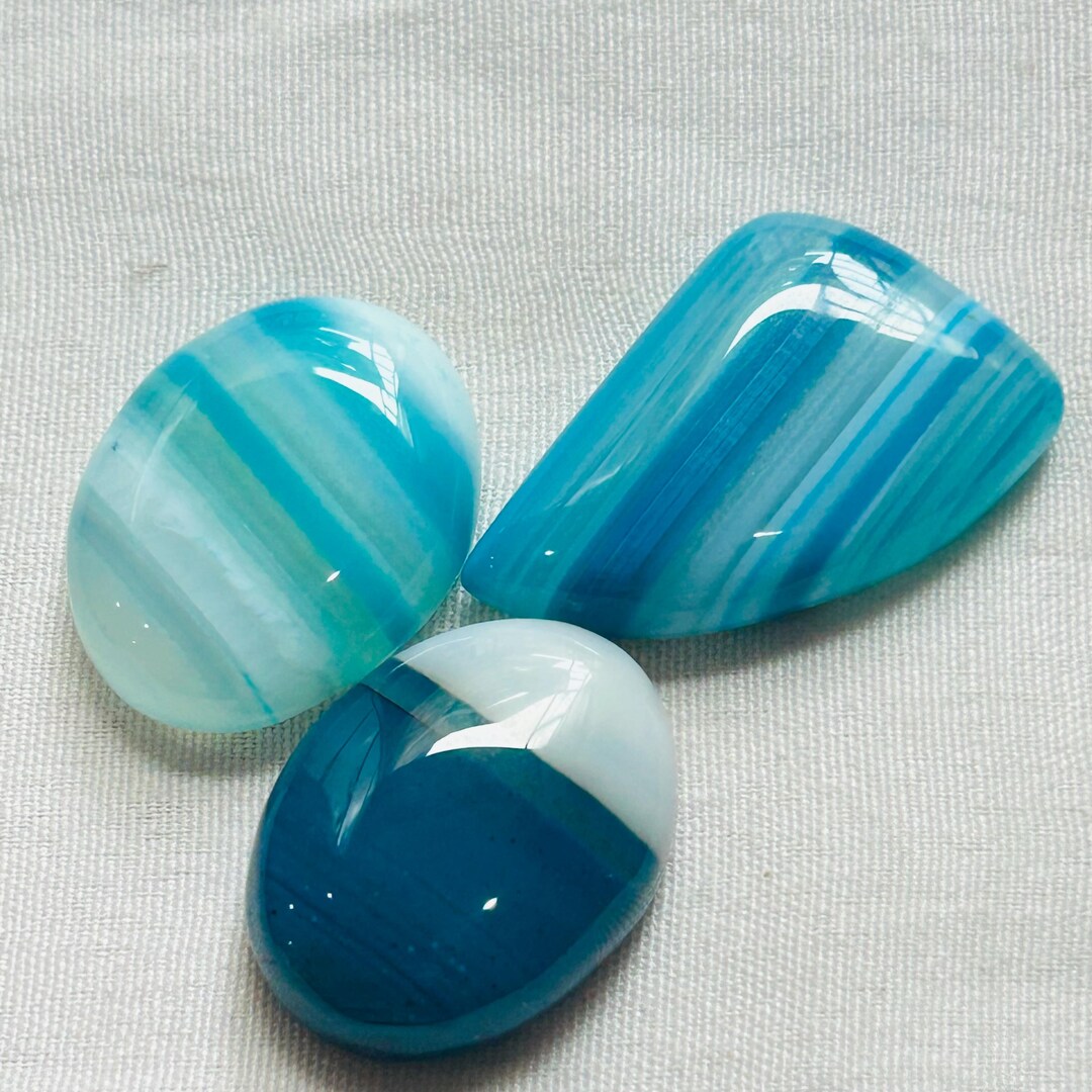 Blue Swirl Agate Cabochon Beautiful Blue Swirly Dyed Agate Gemstone ...